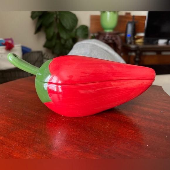 Dining | Ceramic Chili Pepper Small Serving Bowl And Spoon | Poshmark